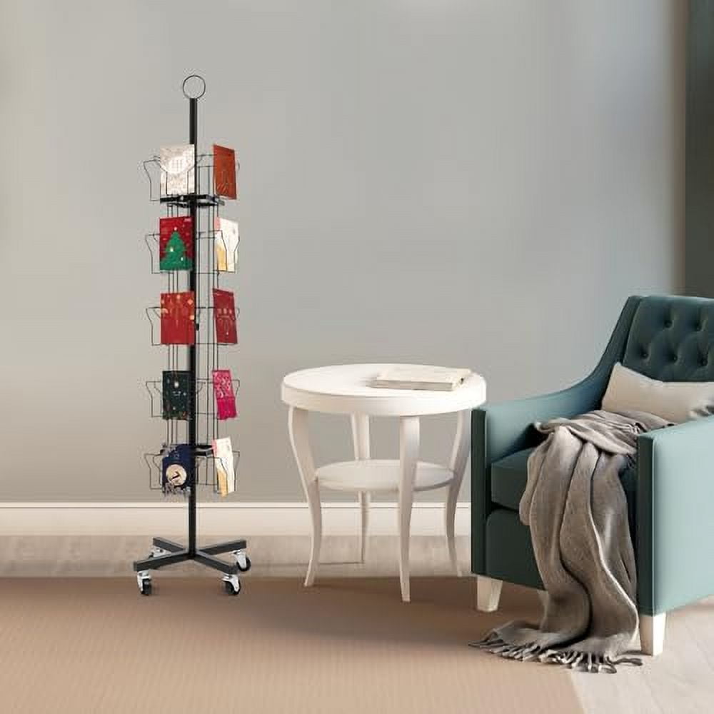 Rotating Greeting Card Rack, 20 Pocket 5 Tier Display Stand 360 ...