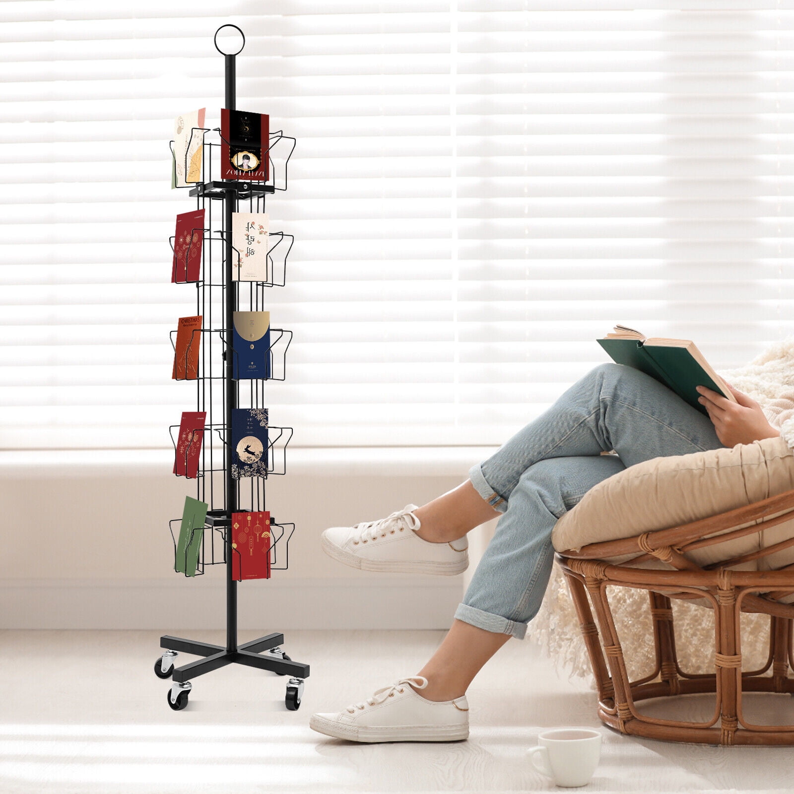 Rotating Greeting Card Rack, 4.99ft Card Display Stand Display Stand ...