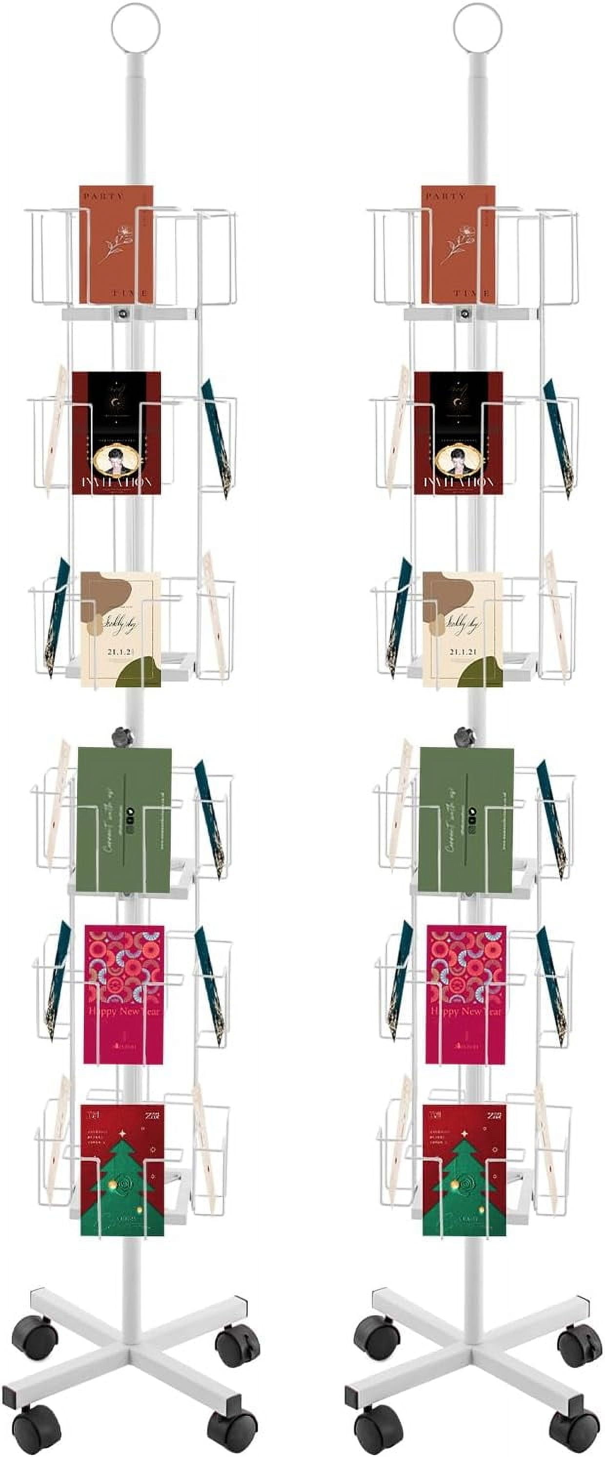 Rotating Greeting Card Rack,6-Tier Metal Display Stand Spinning,24 ...
