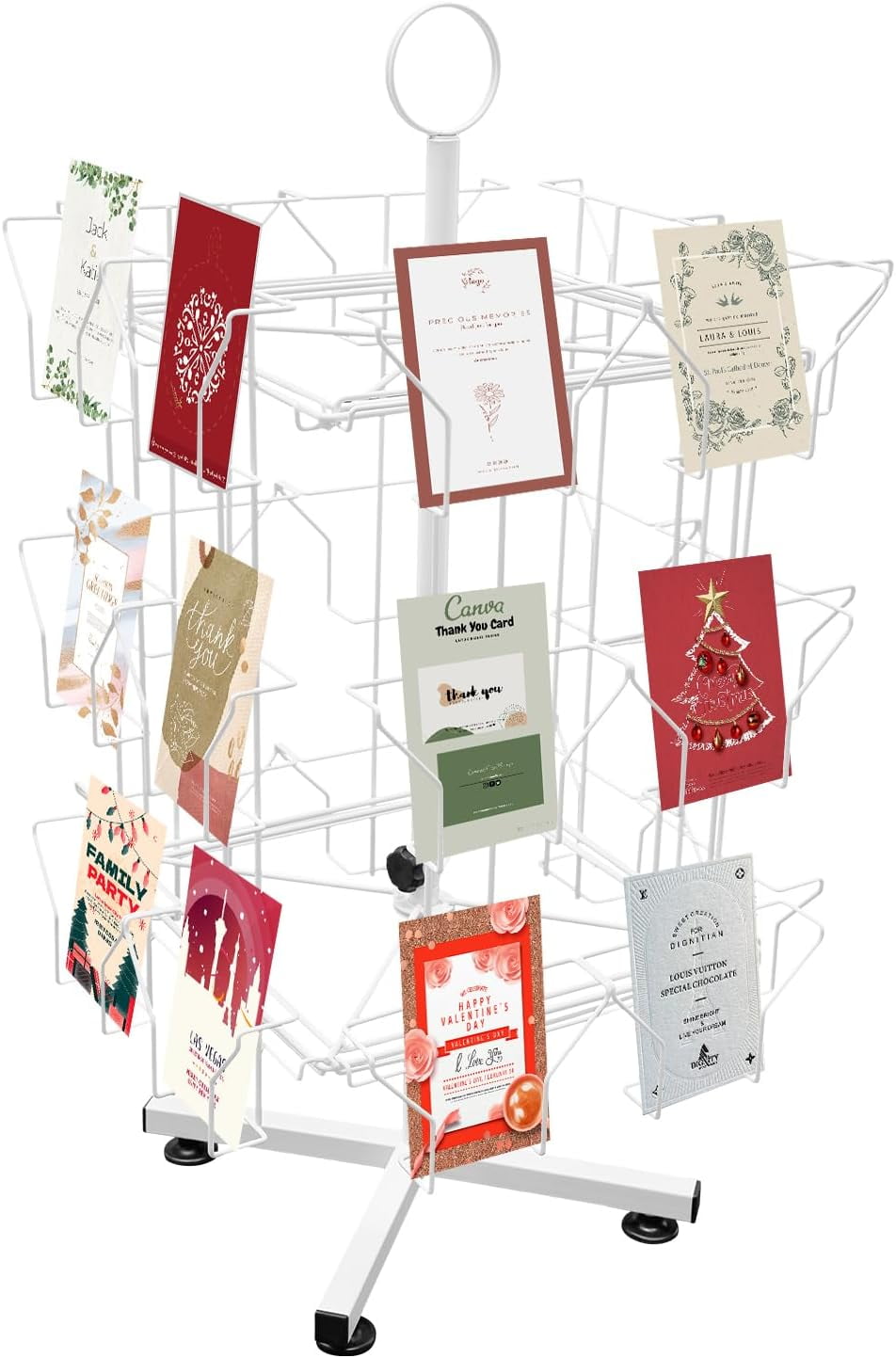 Rotating Greeting Card Rack, Card Display Rack 360° Spinning Floor ...