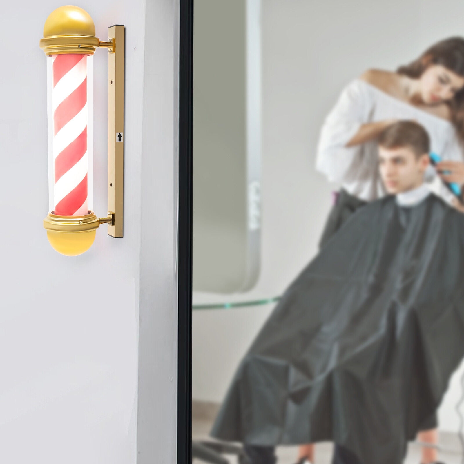 Rotating Hair Salon Open Sign Barber Pole Light Barber Shop Spinning ...