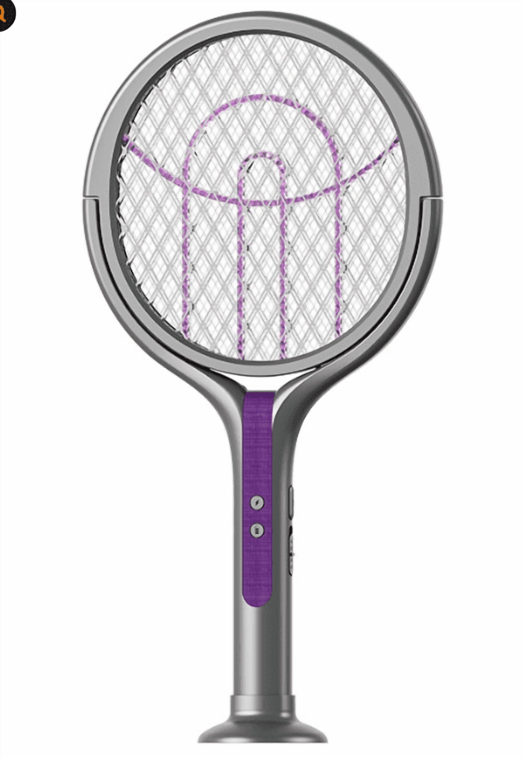 Rotating Head Electric Fly Swatter Rechargeable Racket Bug Zapper ...