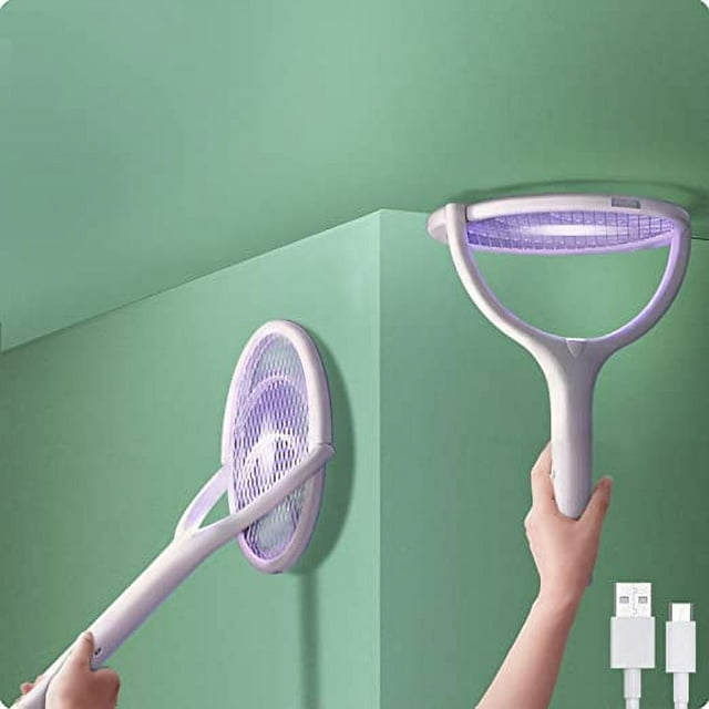 XTEILC Rotating Head Electric Rechargeable Fly Swatter, White - Walmart.com