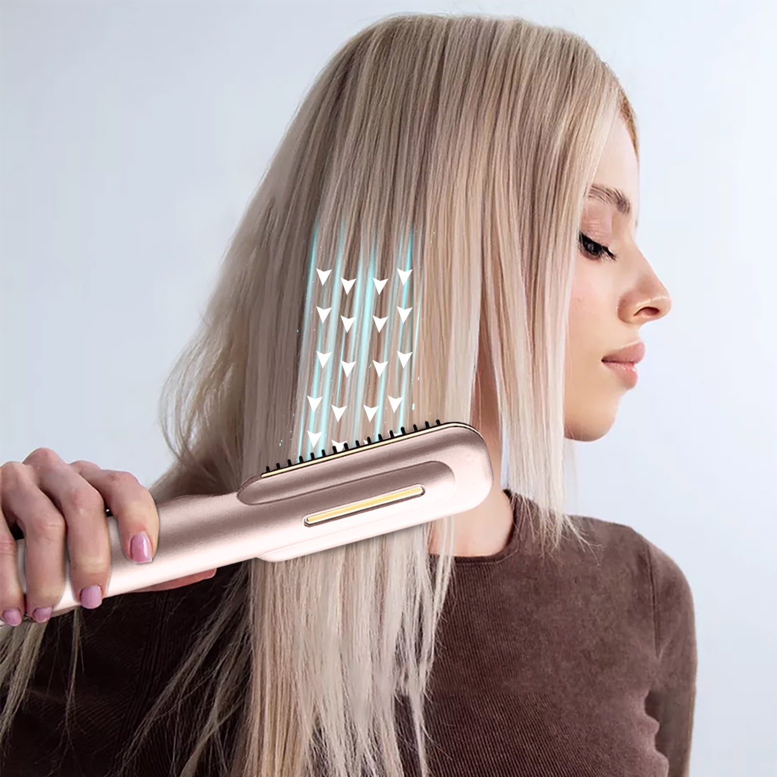 Rotating Heated Hair Styling Brush | 2-in-1 Straightening & Curling ...