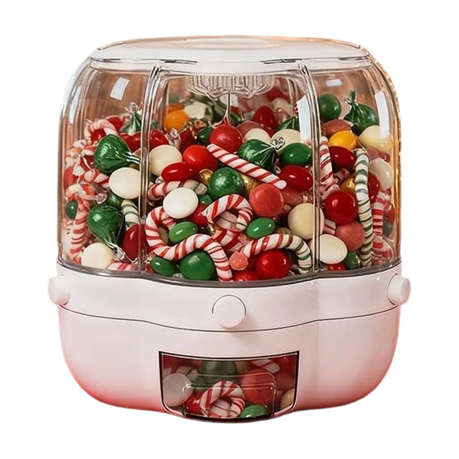 Rotating Holiday Candy Dispenser 6 Compartment Large Capacity Treat Box ...