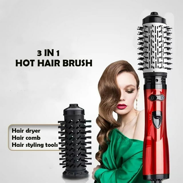 Rotating Hot Air Comb Electric Hair Dryer Brush, Hair Straightener ...