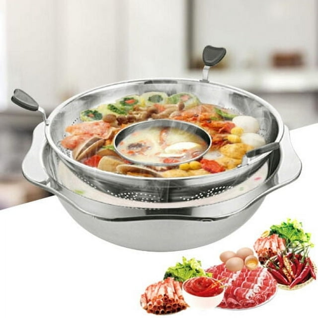 Rotating Hot Pot Steamboat Double-layer Detachable Shabu Hot Pot ...