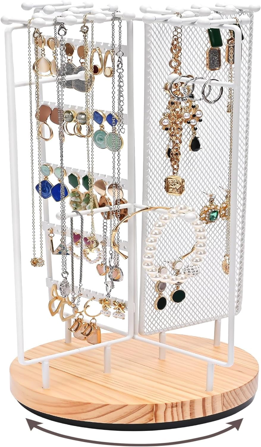 Rotating Jewelry Organizer Stand Earring Holder Organizer Mothers Day ...
