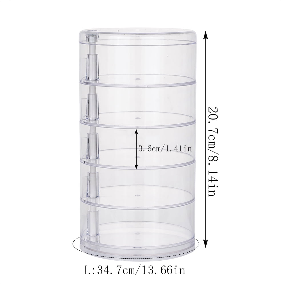 Rotating Jewelry Storage Box Makeup Storage Rack Bracelet Earring Round ...