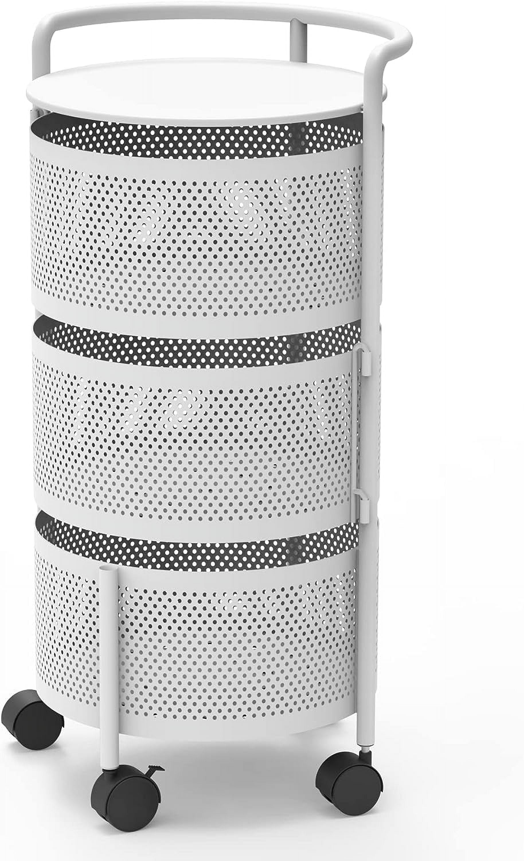 Rotating Kitchen Storage Rack No Assembly, 4-Tier Metal Storage Tower ...