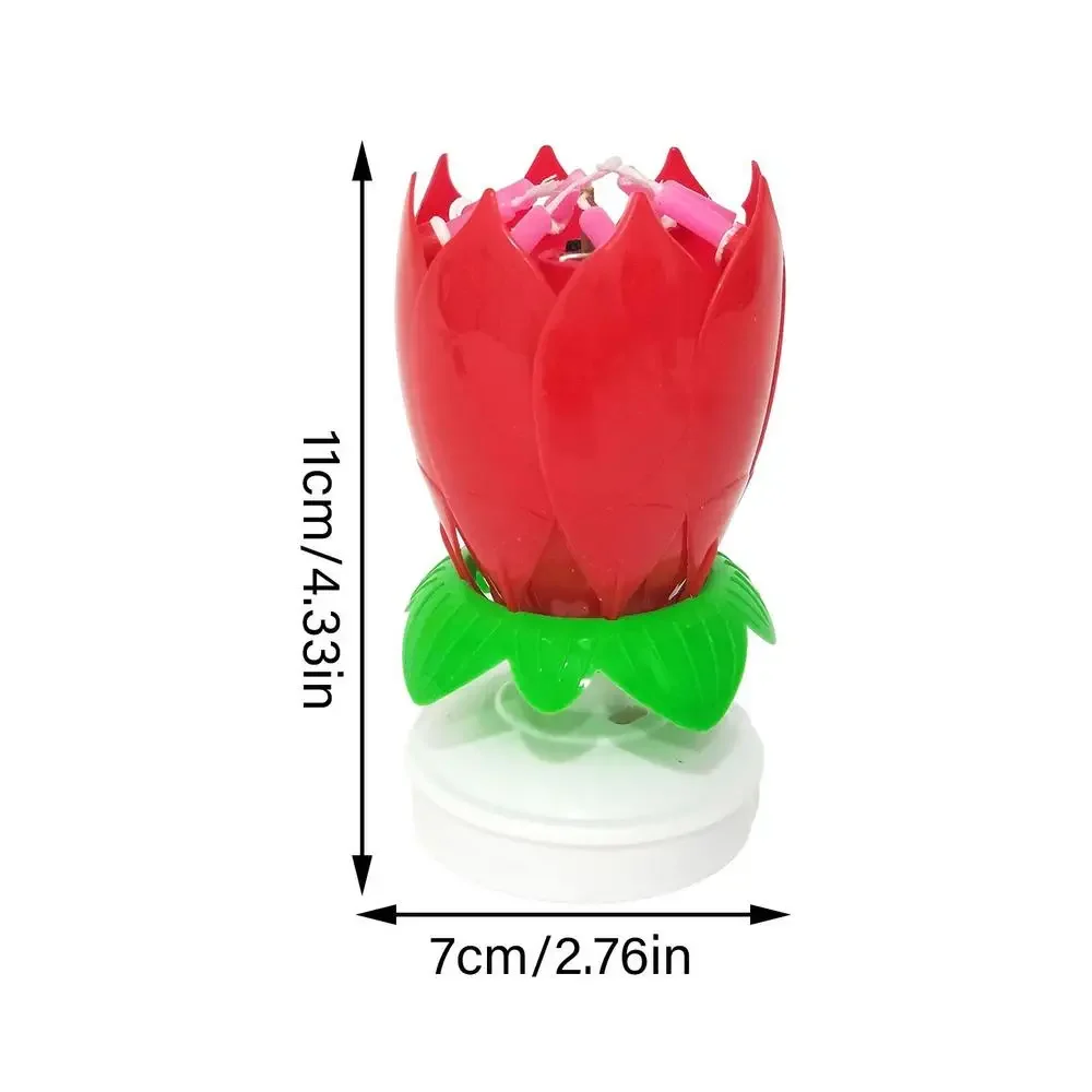 Rotating Lotus Birthday Candle Singing Magic Flower Birthday Candle ...