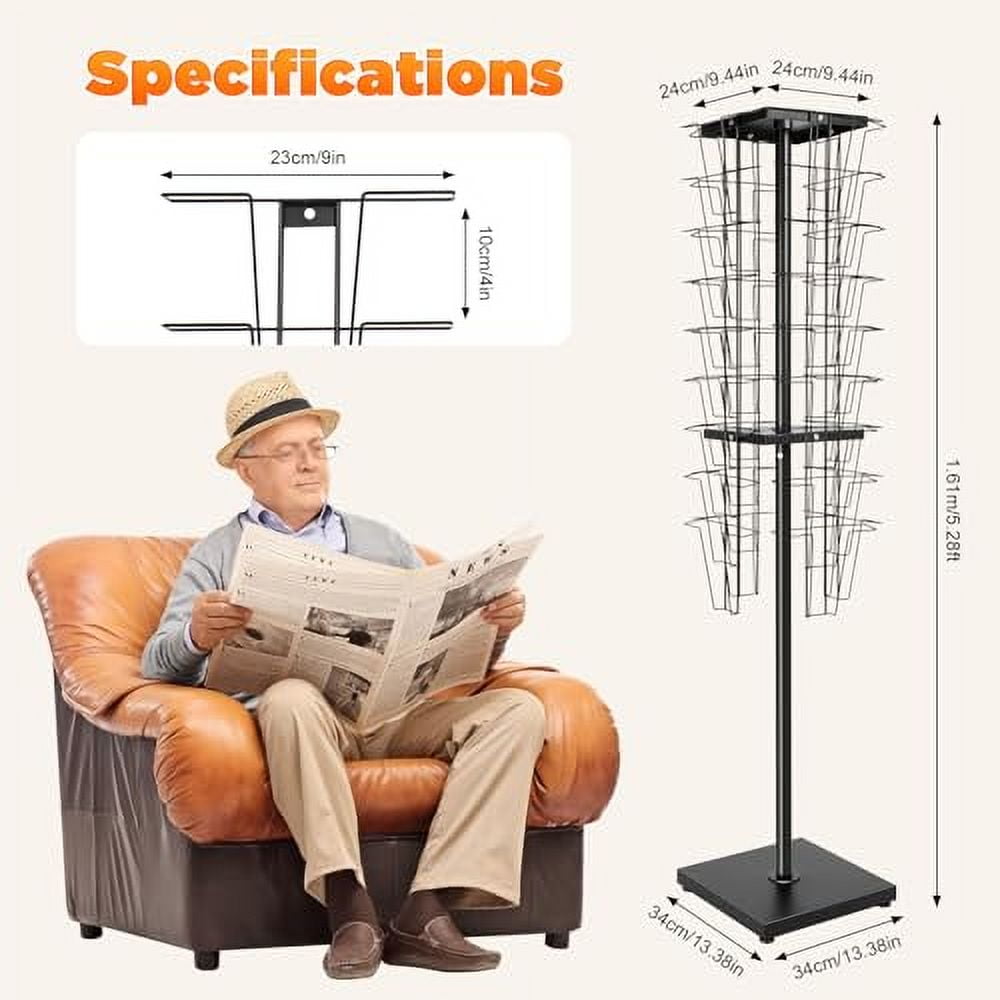 Rotating Magazine Rack - Detachable Magazine Rack with 36 Pockets ...