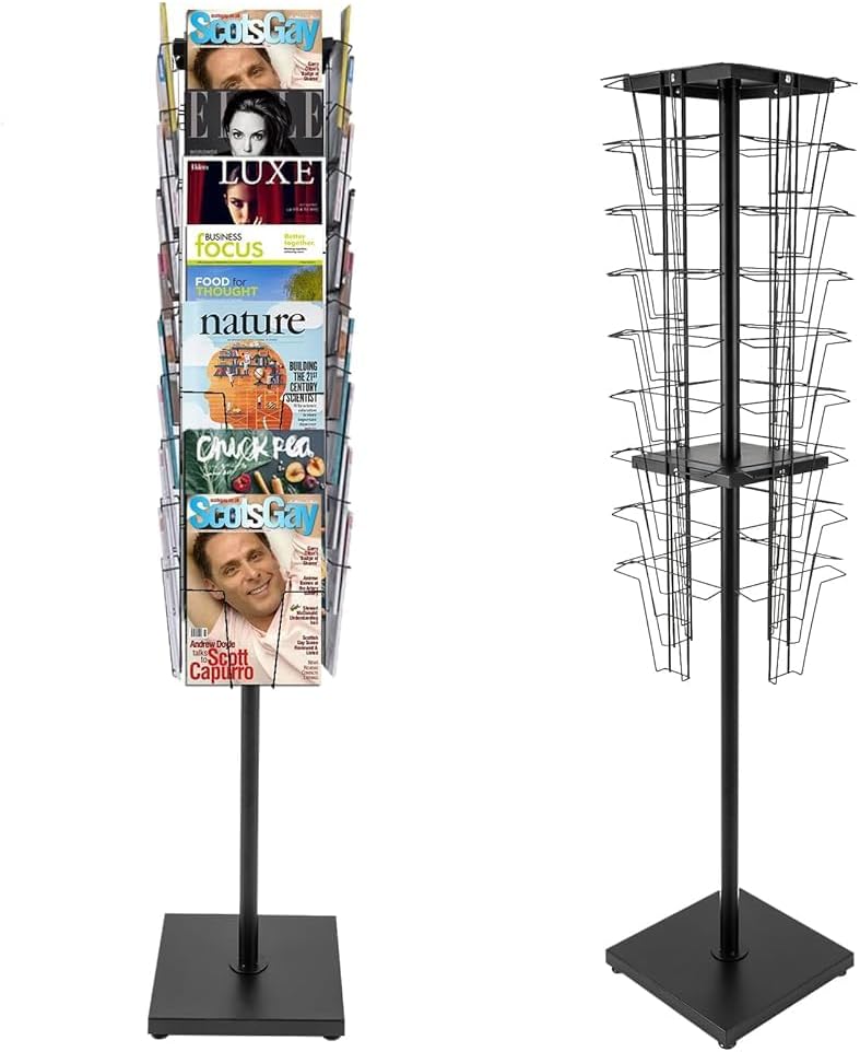 Rotating Magazine Rack - Detachable Magazine Rack with 36 Pockets ...