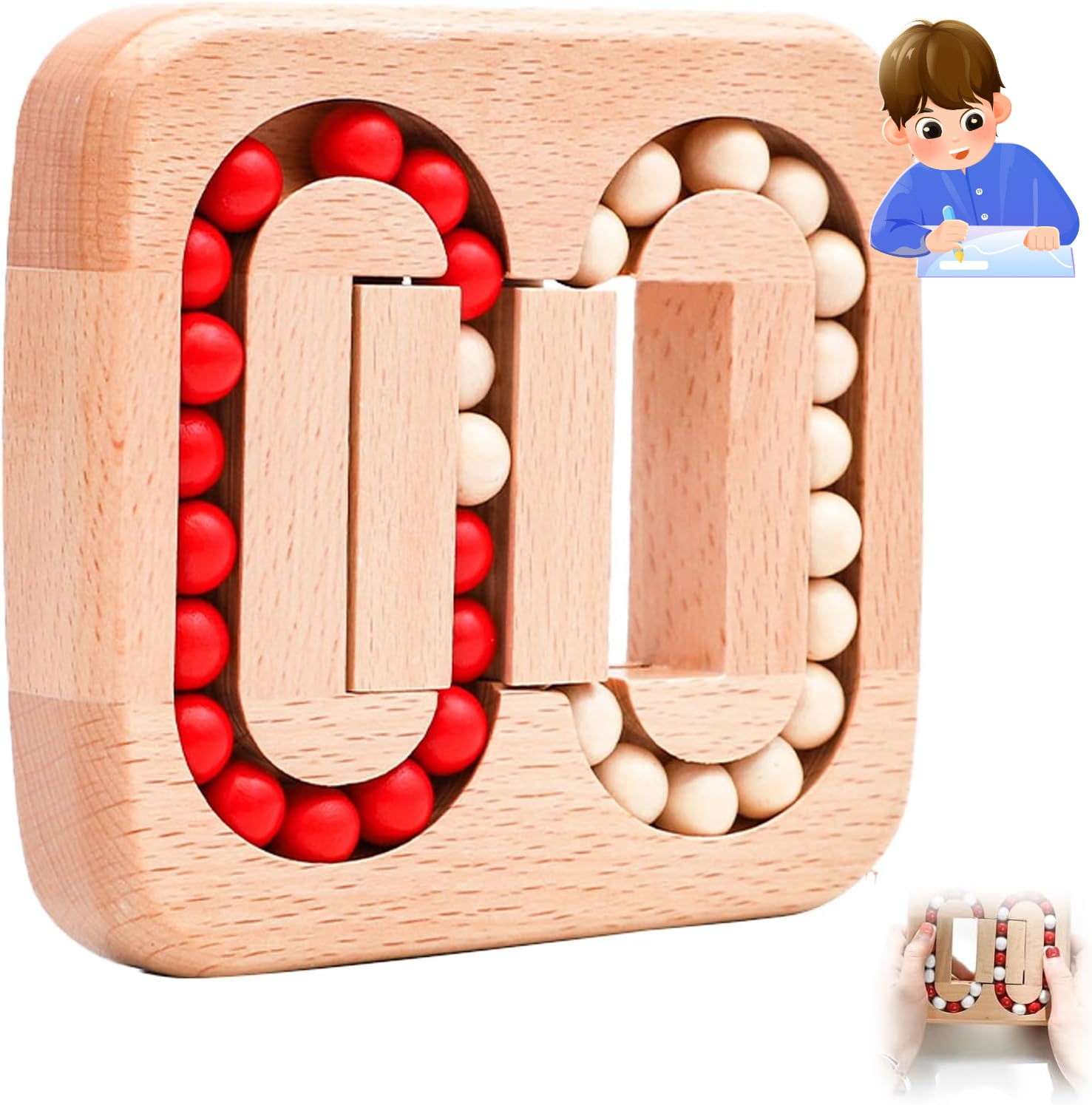Rotating Magic Bean Fingertip Toy Wood Puzzles, Rotating Magic Bean ...