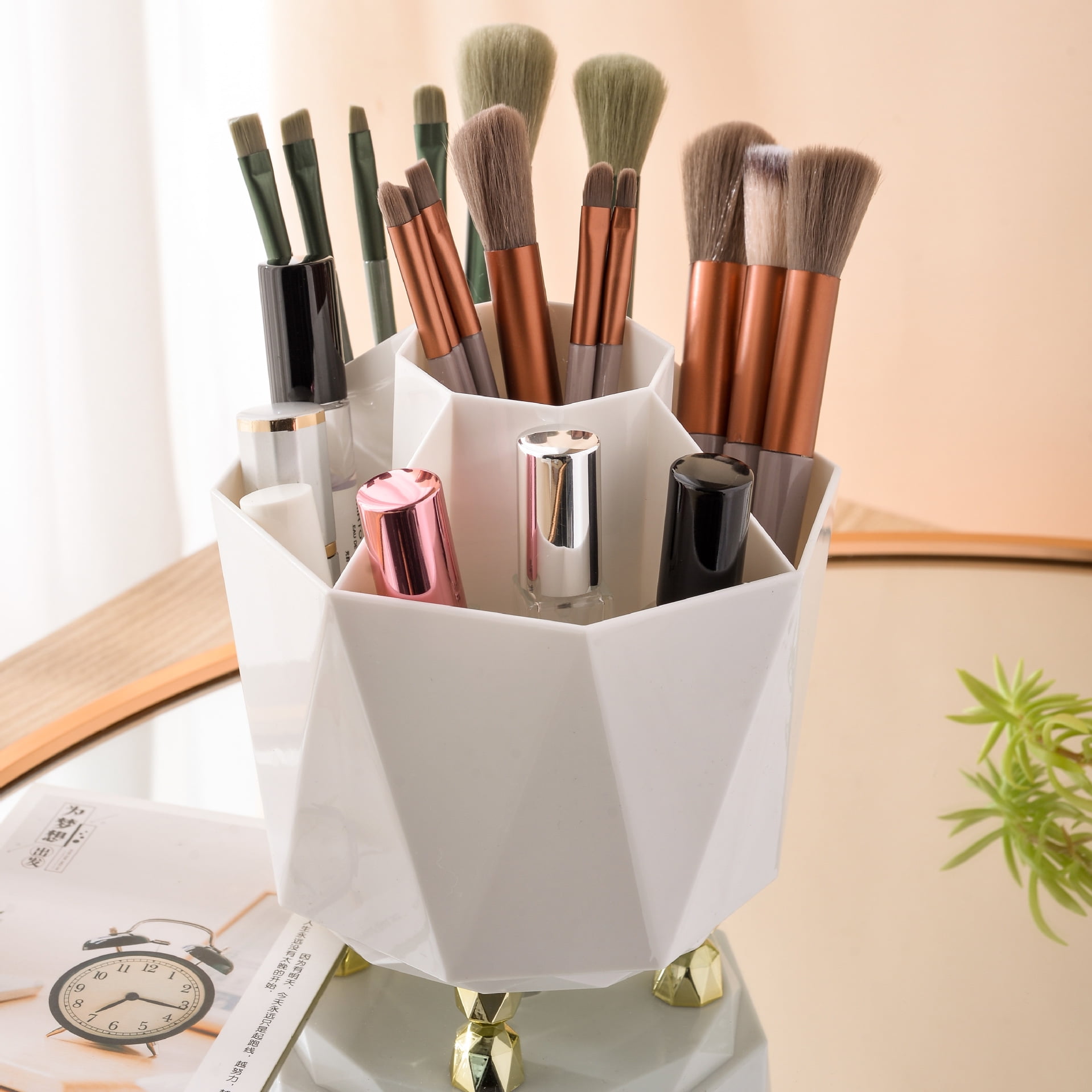 Rotating Makeup Holder Multi-functional Pencil Container Office Desk ...