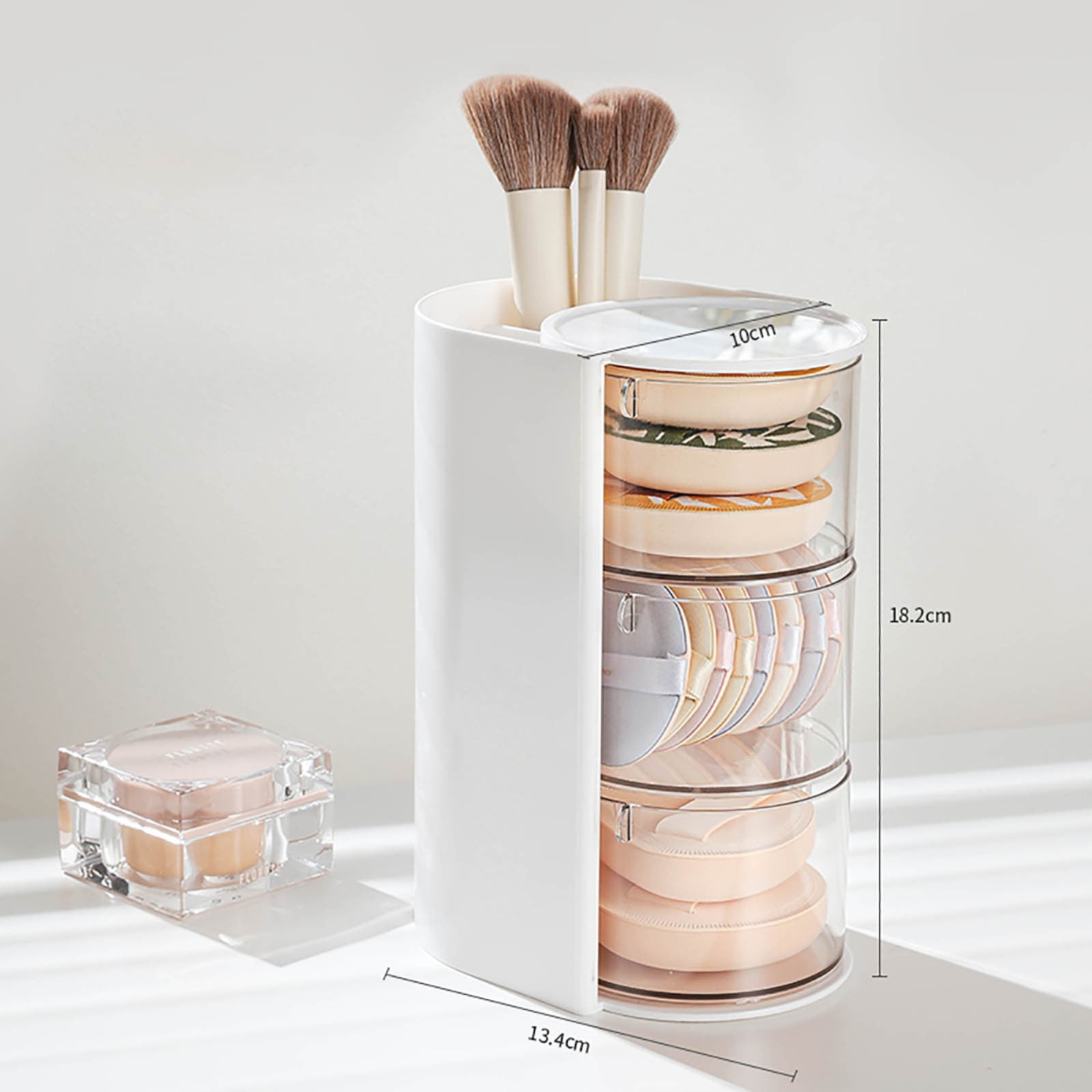 Rotating Makeup Organizer, 3 Adjustable Layers Spinning Skincare ...