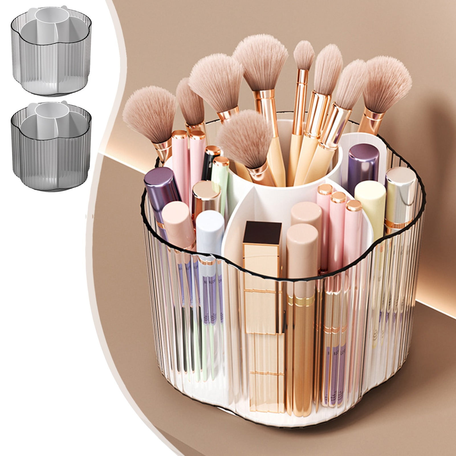 Rotating Makeup Organizer Bin | Transparent Plastic Storage Box for ...