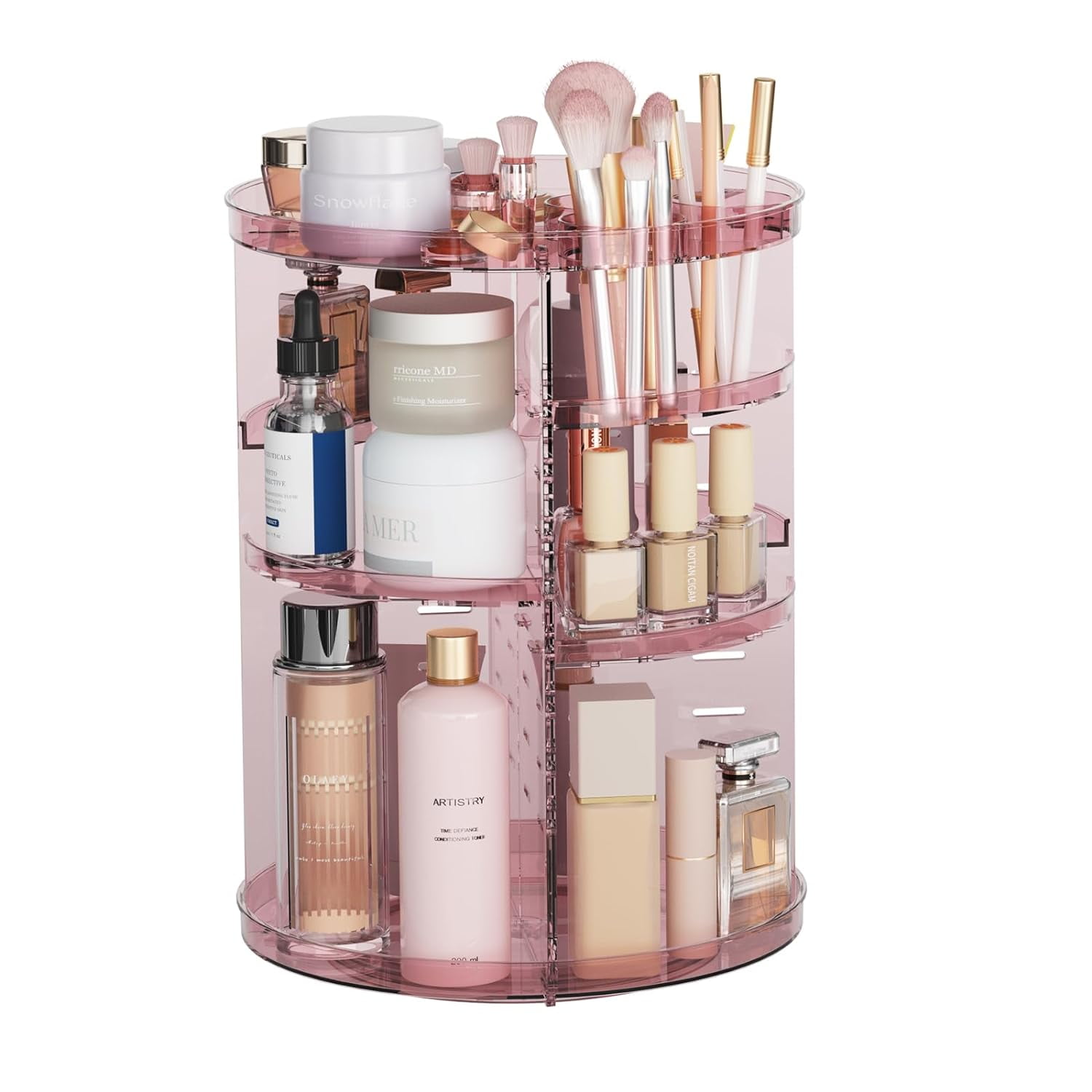 Rotating Makeup Organizer, DIY 8 Adjustable Layers 360 Spinning ...