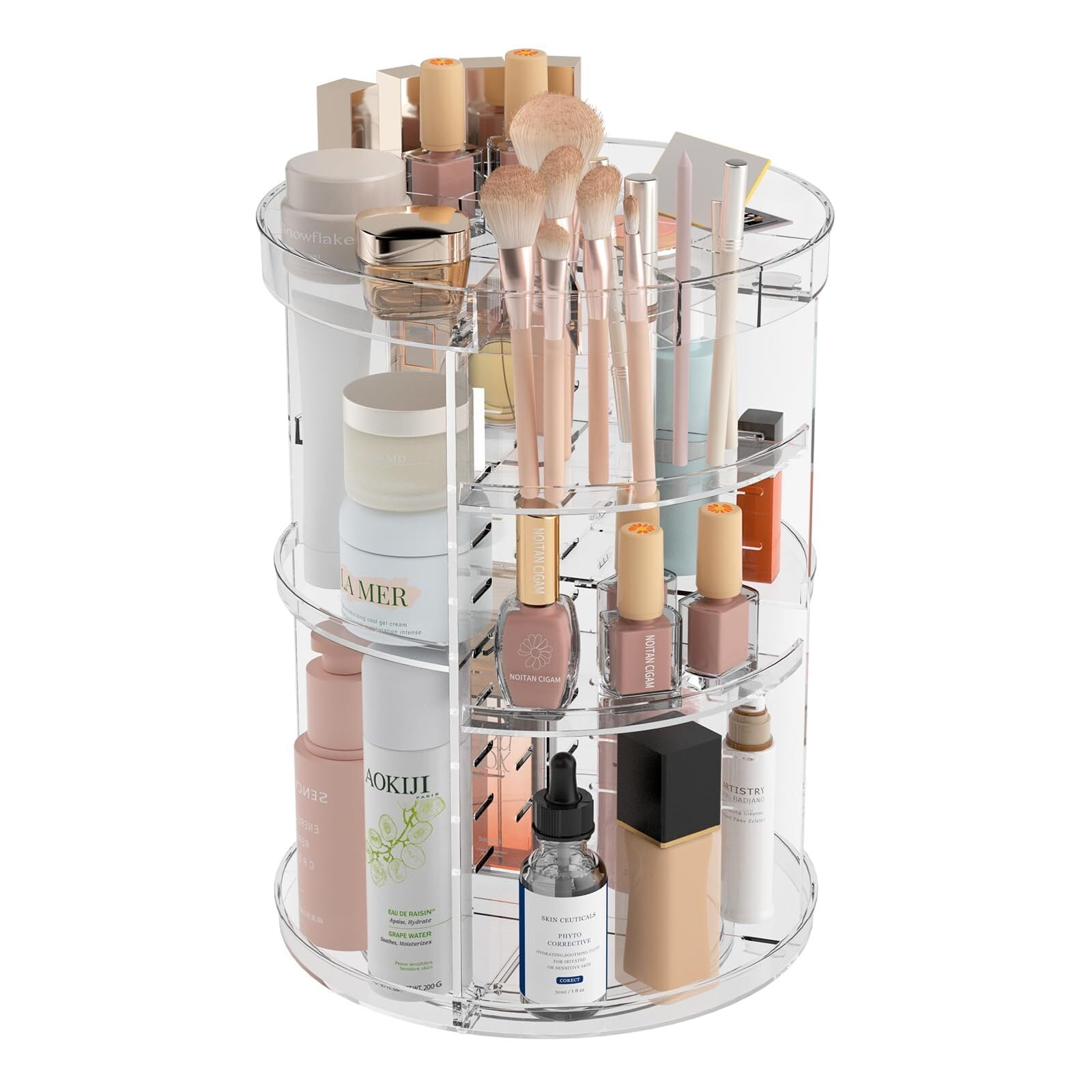 Rotating Makeup Organizer, DIY 8 Adjustable Layers Spinning Skincare ...
