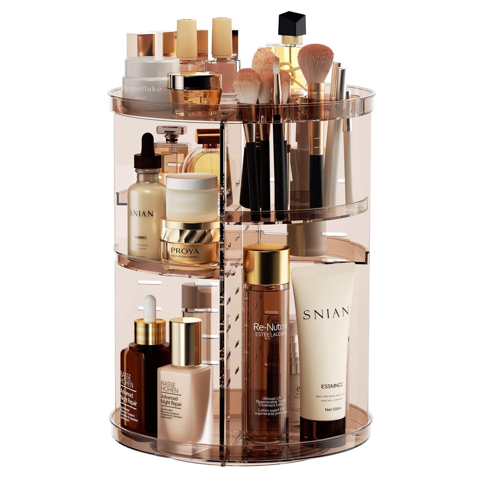 Rotating Makeup Organizer, DIY 8 Adjustable Layers Spinning Skincare ...