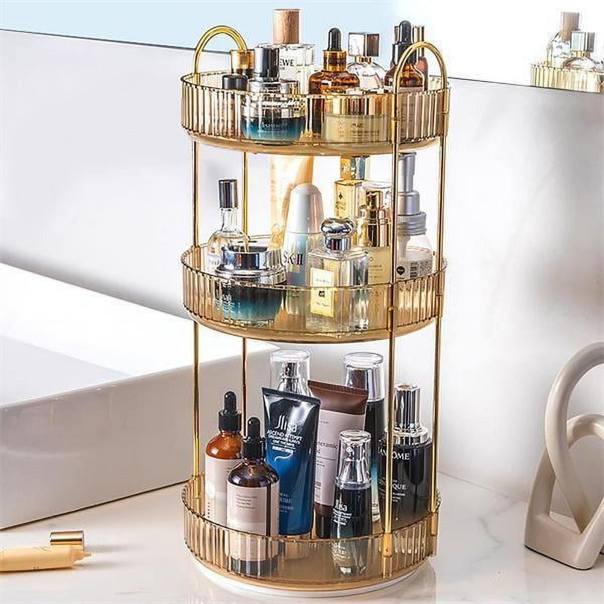 Rotating Makeup Organizer Lazy Susan Trays Skincare Perfume Organizer ...