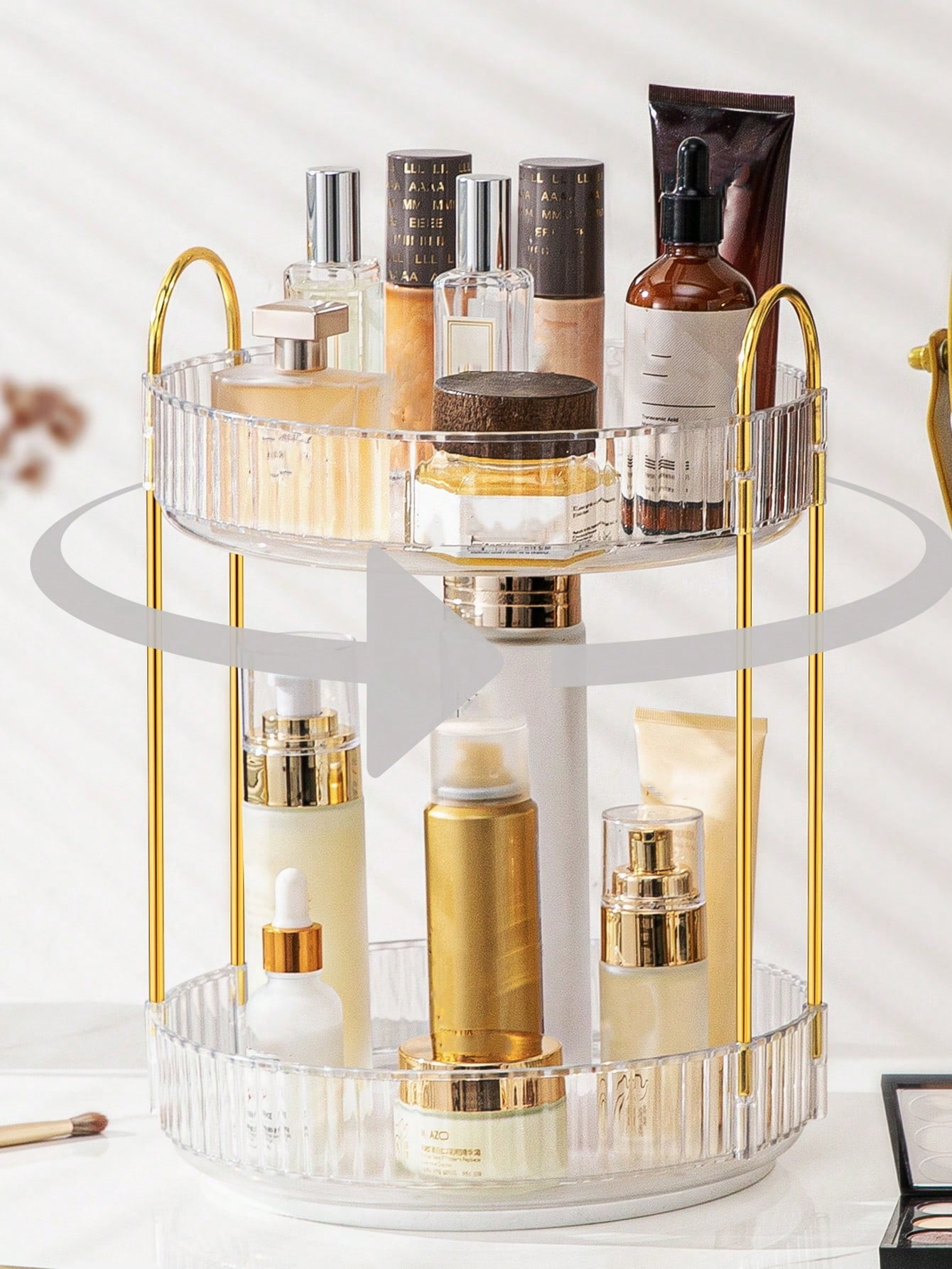 Rotating Makeup Organizer For Vanity, Perfume Skincare Make Up Storage ...