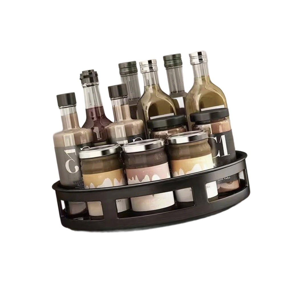 Rotating Metal Shelf Adjustable Round Storage Rack for Kitchen ...