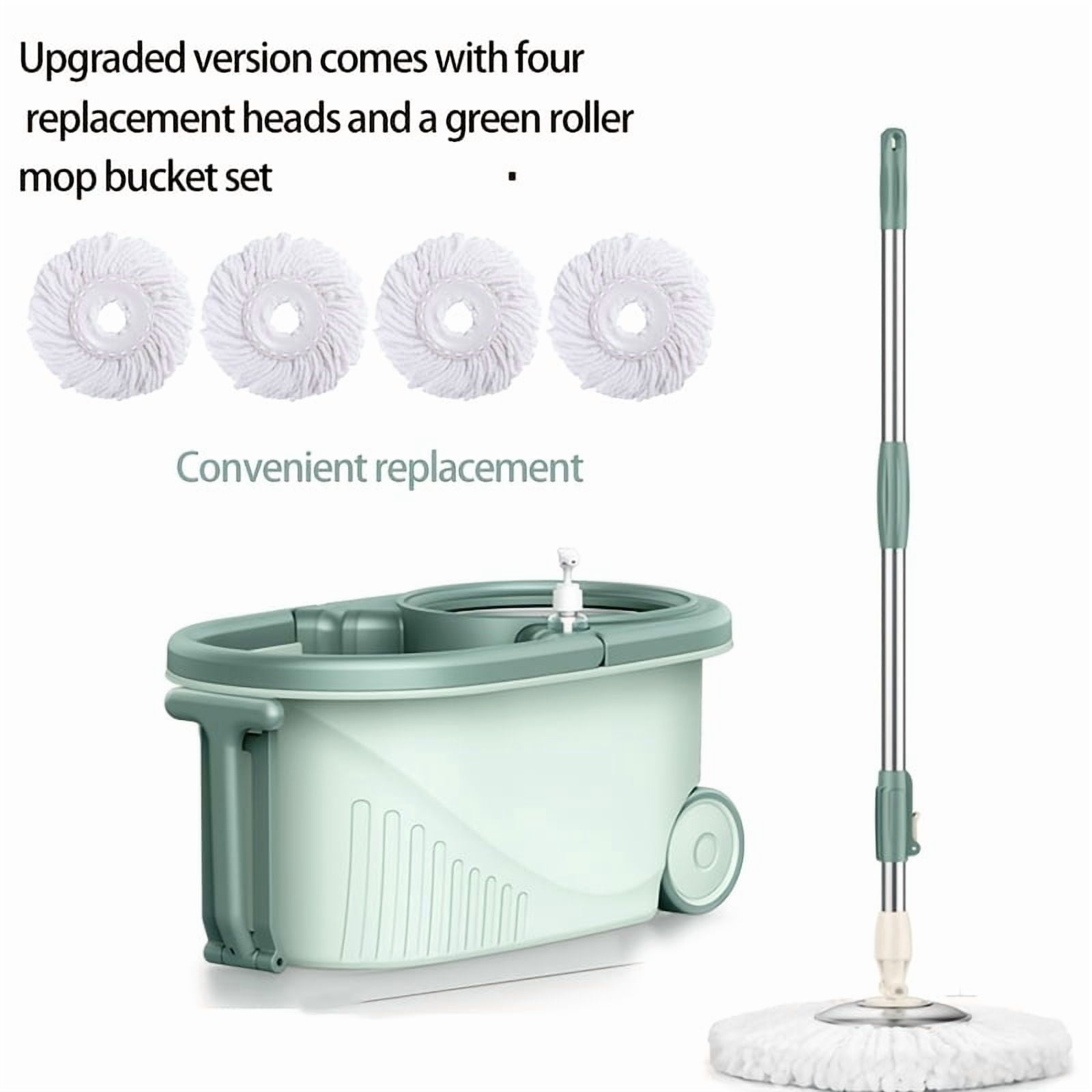 Rotating Mop & Bucket Set - 360° Rotating System, 4 Microfiber Mop ...