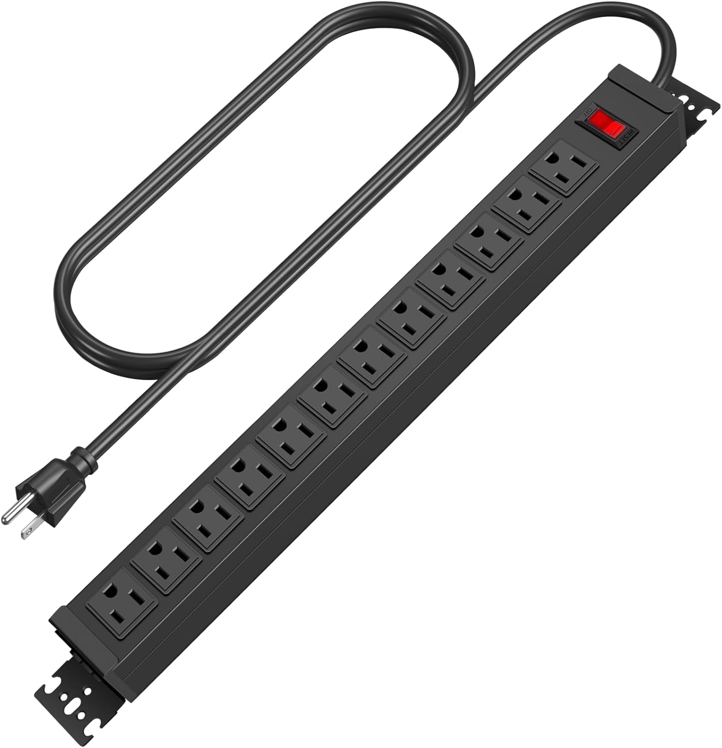 Rotating Mountable Power Strip, 12 Outlet Wall Mount Surge Protector ...
