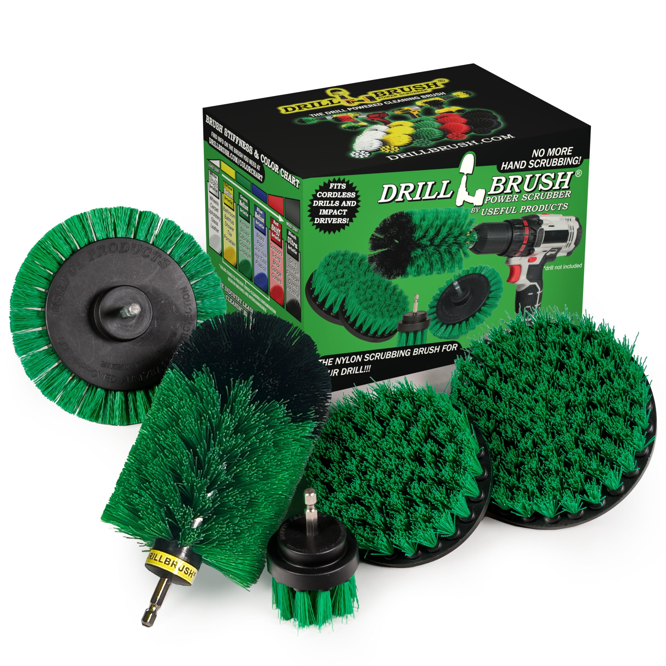 Rotating Nylon Spin Scrubber - Grout and Oven Cleaner Brush Set ...