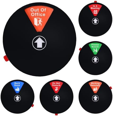 Rotating Office Door Sign with State Diagram - 6" Magnetic & Adhesive ...