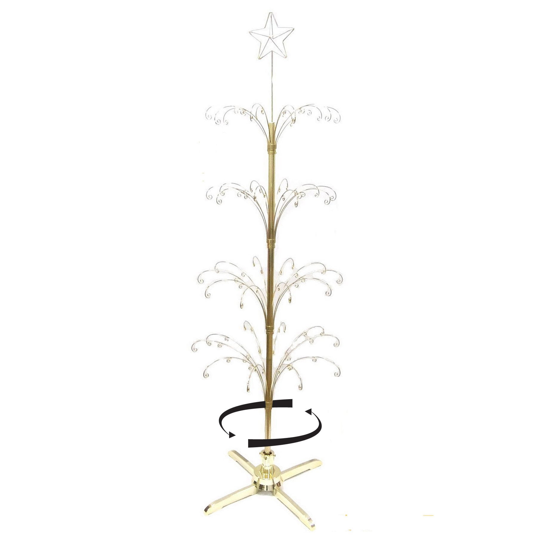 Rotating Ornament Trees Goldtone 74" Holds - Walmart.com