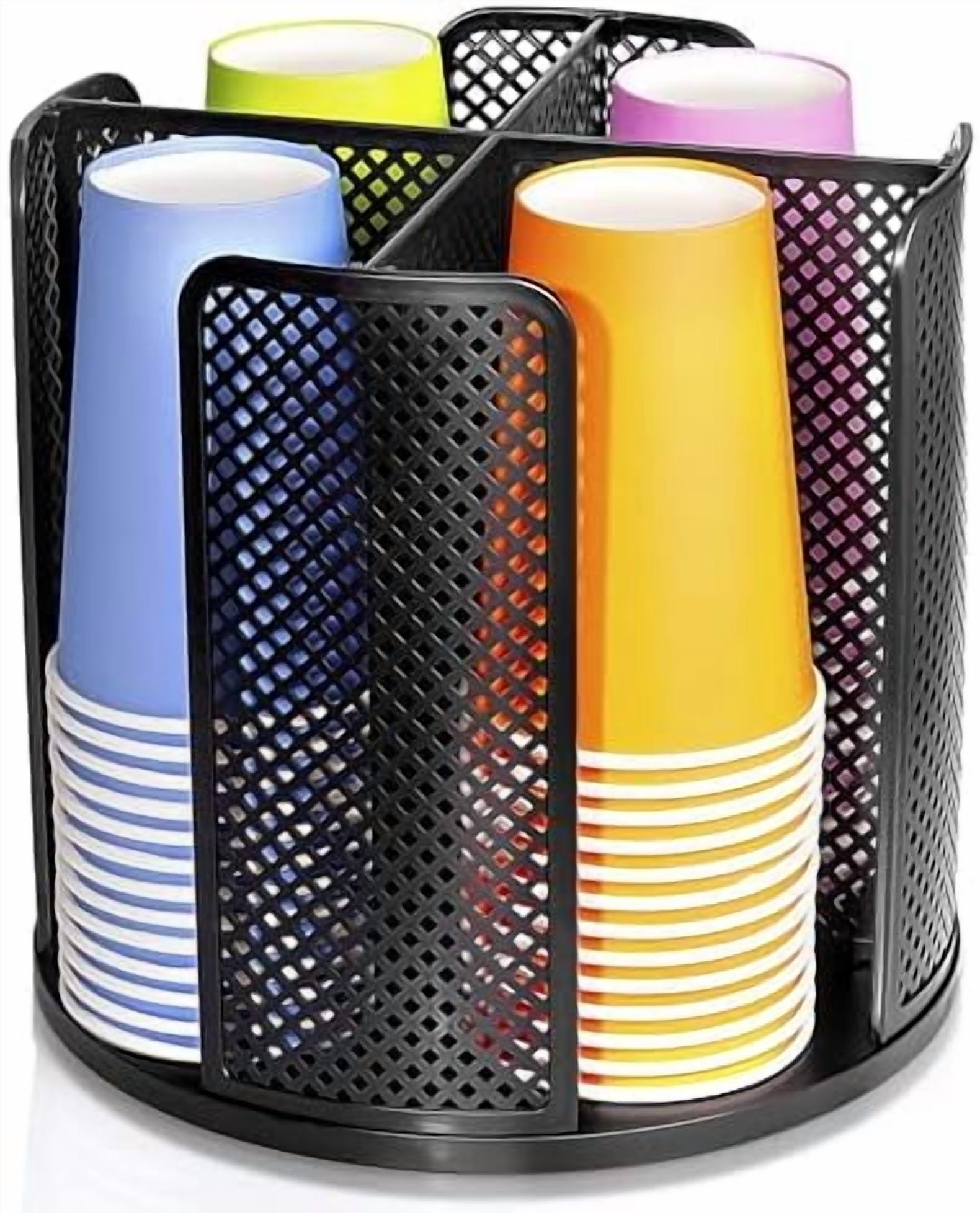 Rotating Paper Cup Dispenser, Cup Holder with 4 Compartments ...