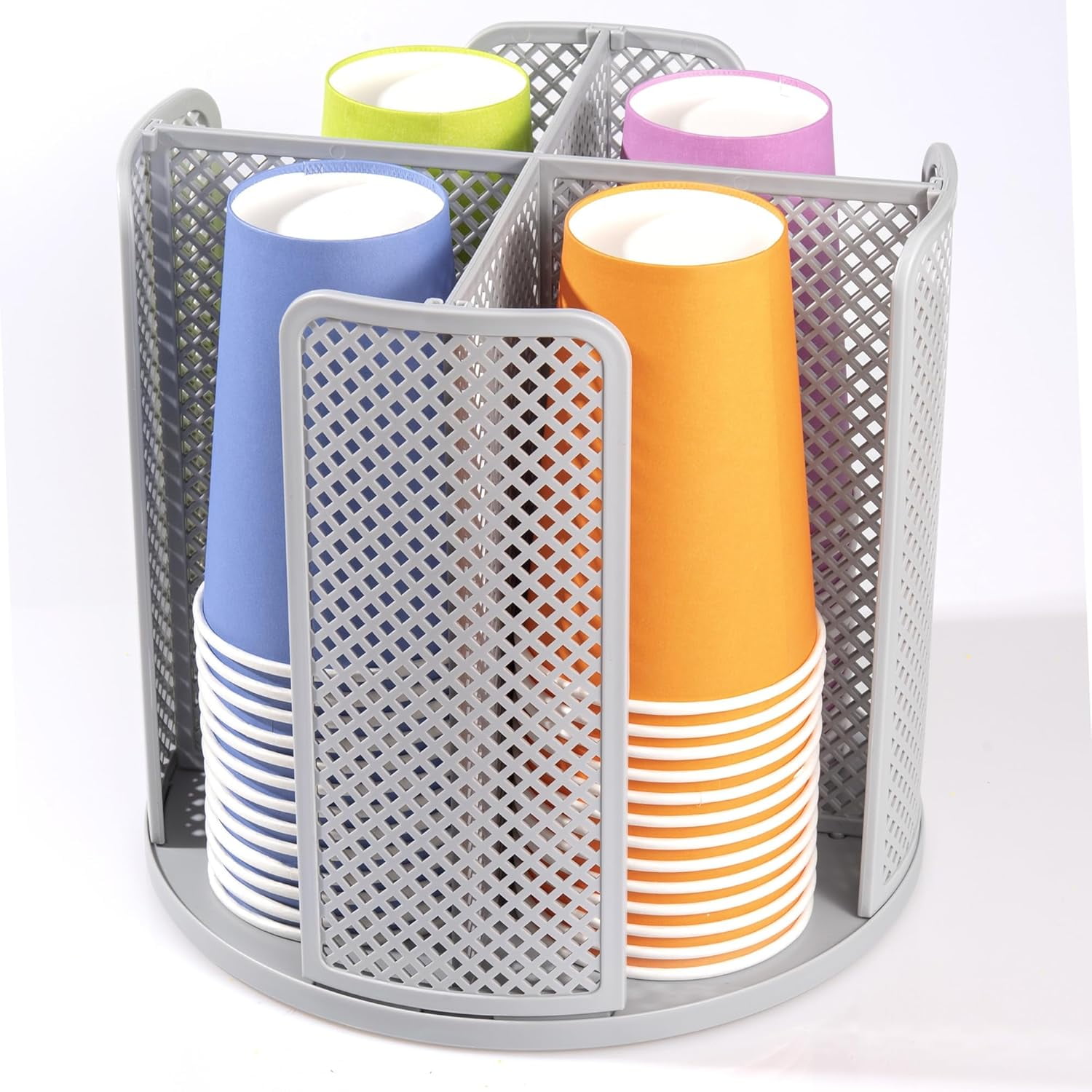 Rotating Paper Cup Dispenser, Cup Holder with 4 Compartments ...