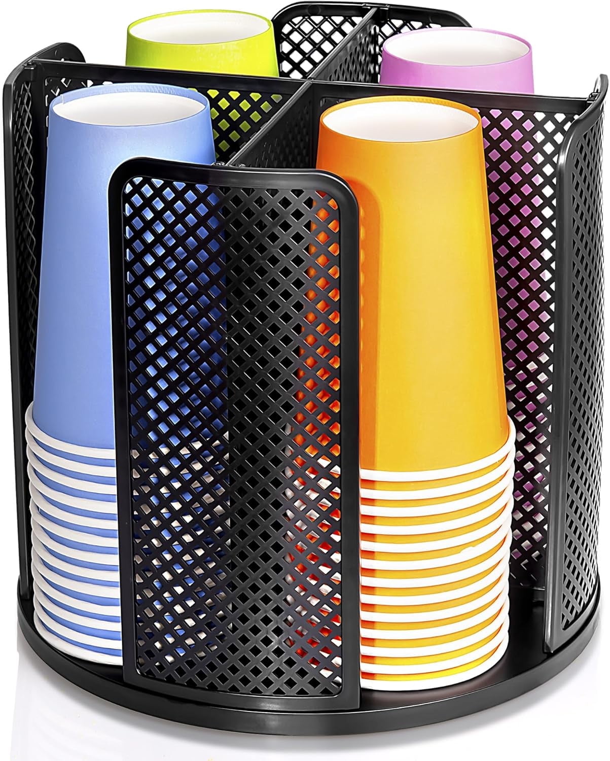 Rotating Paper Cup Dispenser, Cup Holder with 4 Compartments ...