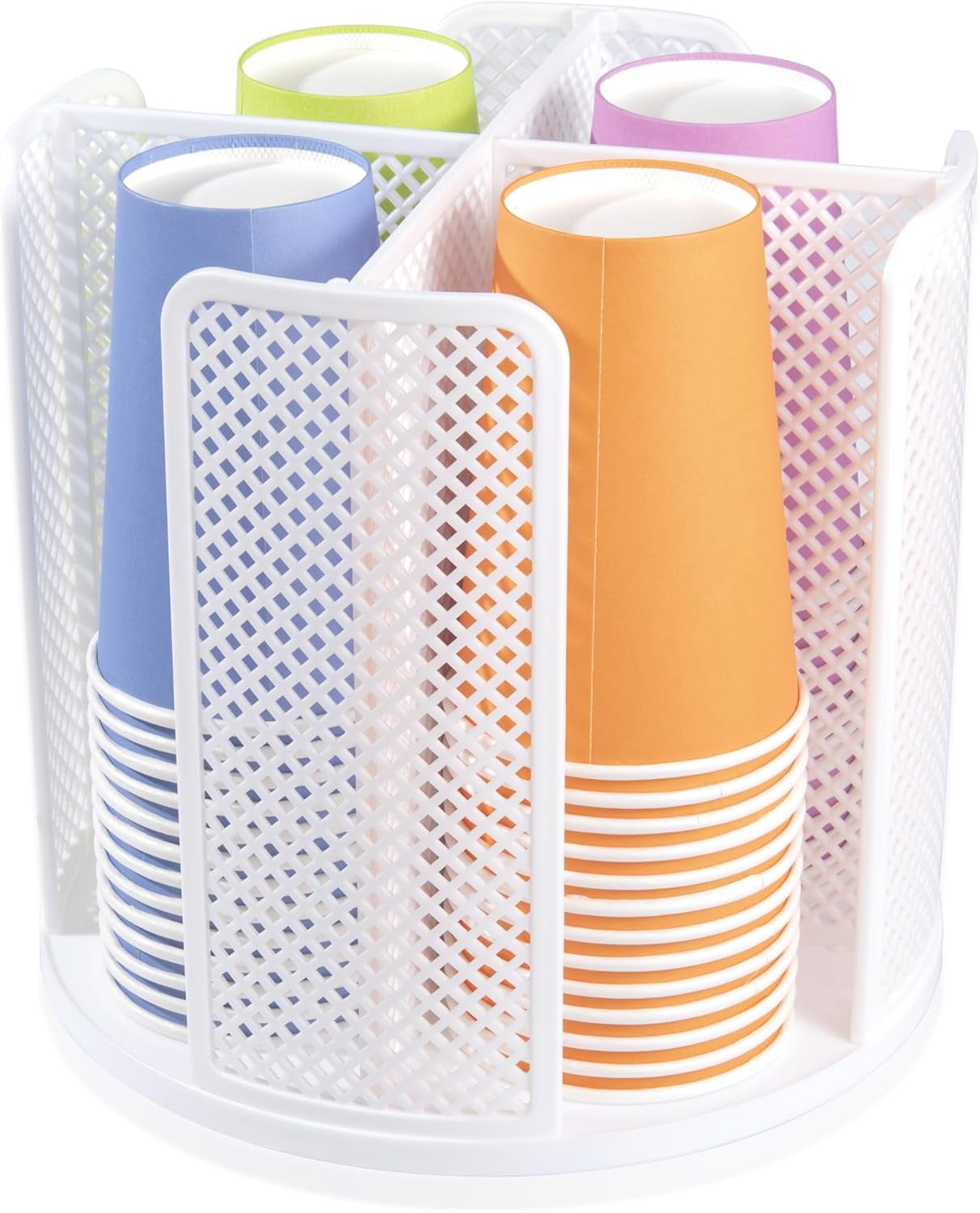 Rotating Paper Cup Dispenser with 4 Compartments, Disposable Coffee Cup ...