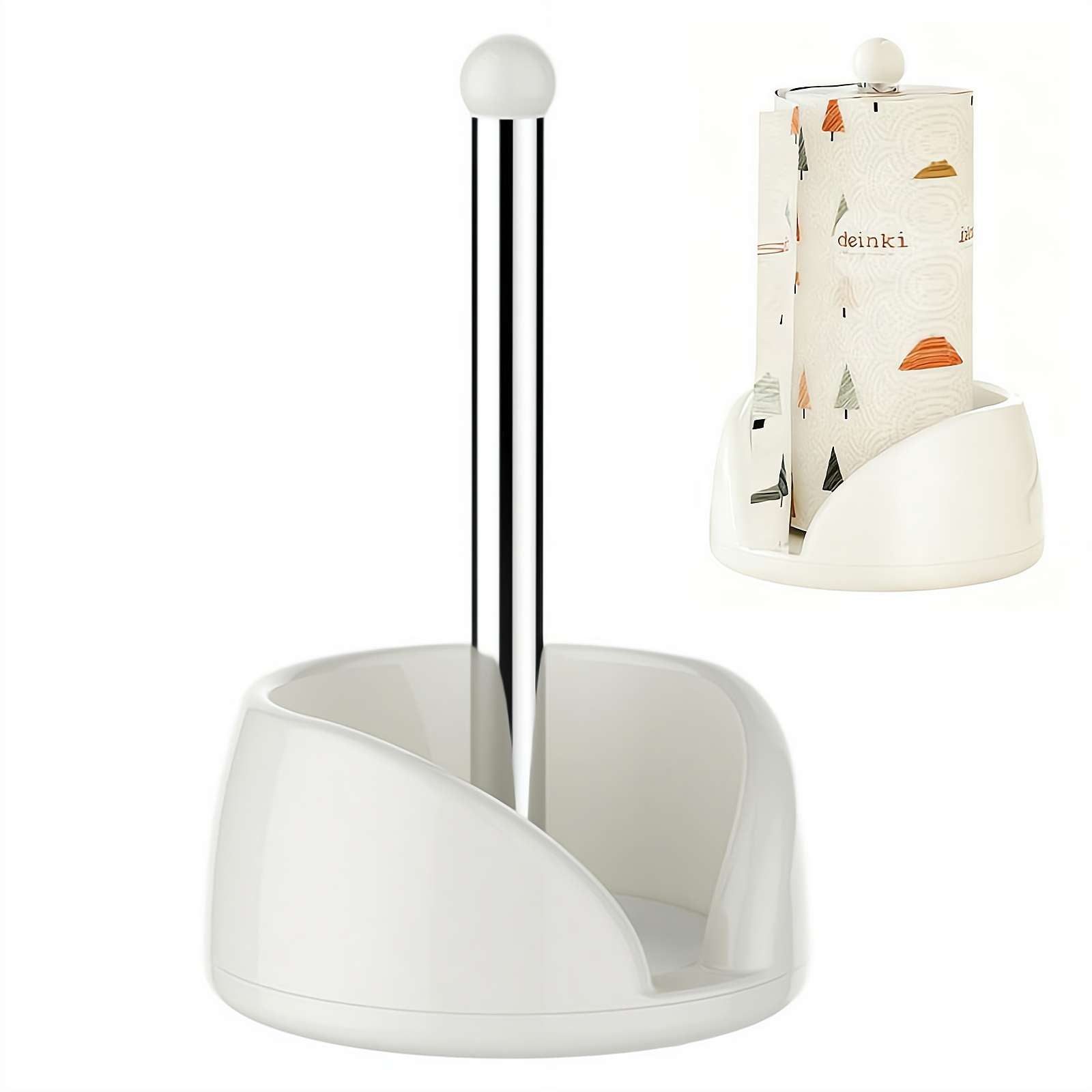 Rotating Paper Towel Holder Countertop, Freestanding Paper Holder Stand ...