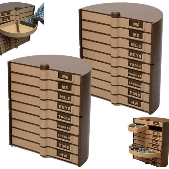 Rotating Parts Storage Tower, 360° Modular Tool Organizer for Nuts ...