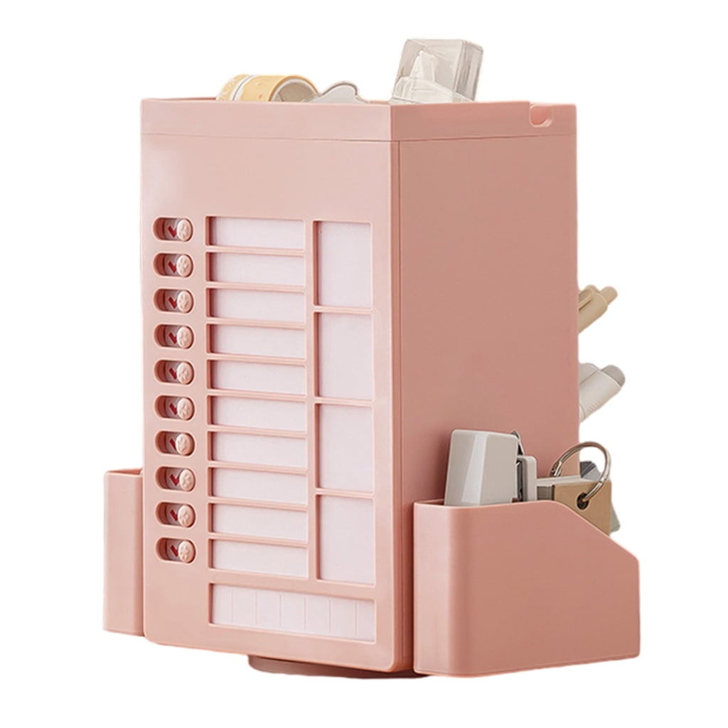 Rotating Pencil Holder Stationery Organisers Weekly Planner Desk ...