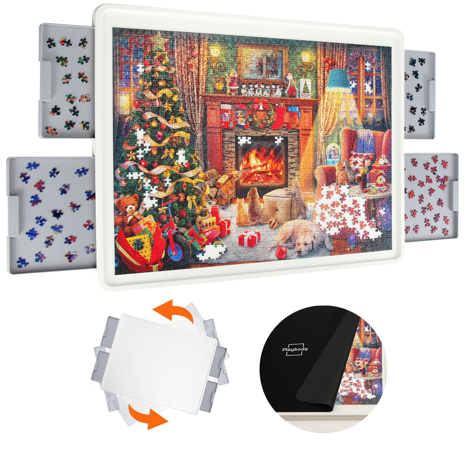 "Rotating Puzzle Board 1500 with Drawer, 35""x27"", Suitable for Adults ...