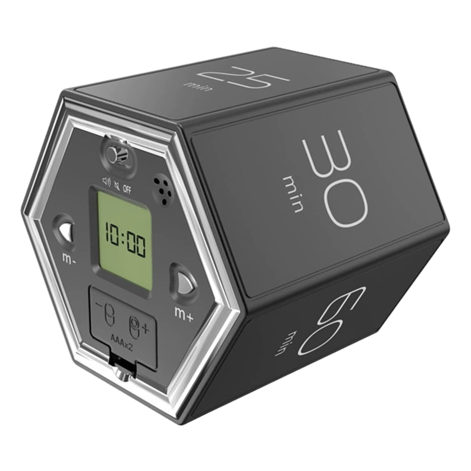 Rotating Pomodoro Timer 5-60 Mins LED Display Slide Switch Hexagon Desk Flipped Productivity ...