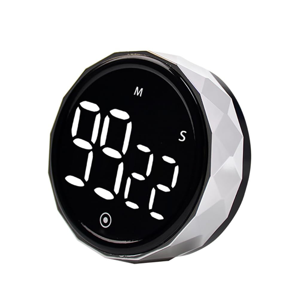 Rotating Pomodoro Timer Digital Kitchen Timer with LED Display & Diamond Frame,Magnetic Visual ...
