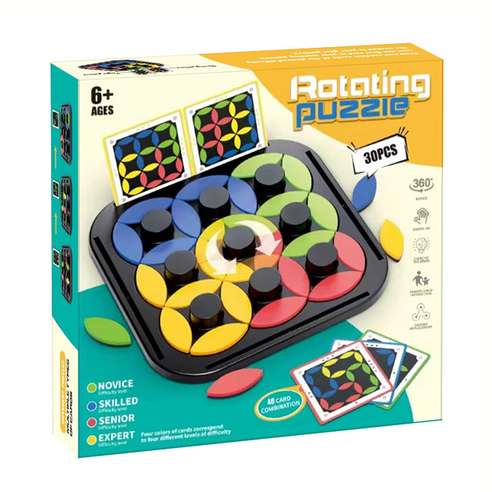 Rotating Puzzle Game for Kids and Adults 30 Pieces, 360-Degree ...