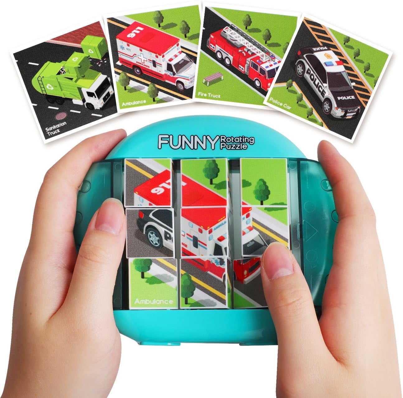 Rotating Puzzle for Kids – Funtogether Toys, 4-in-1 Travel Puzzle Set ...