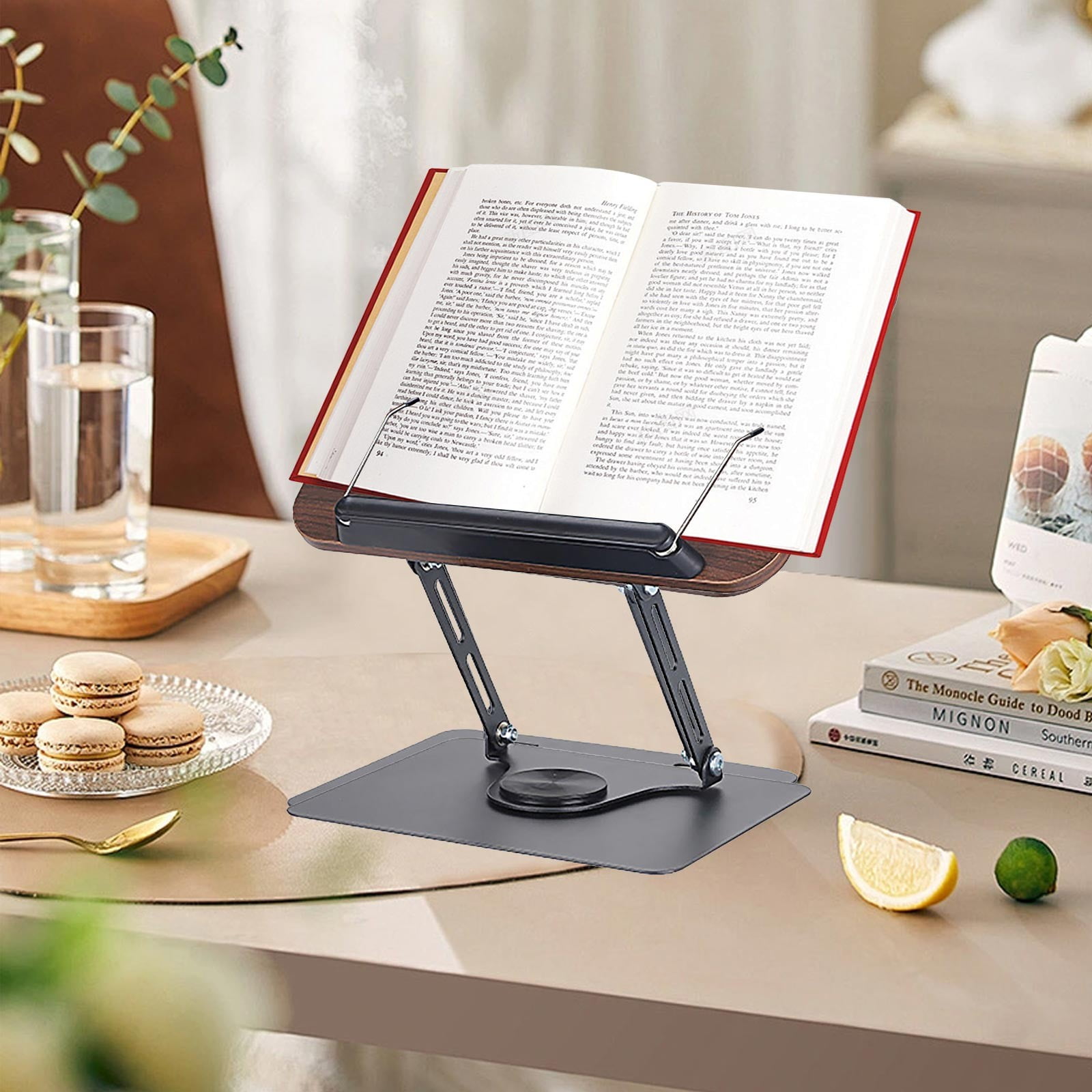 Rotating Reading Bookshelf Foldable Cookbook Stand Computer Stand ...