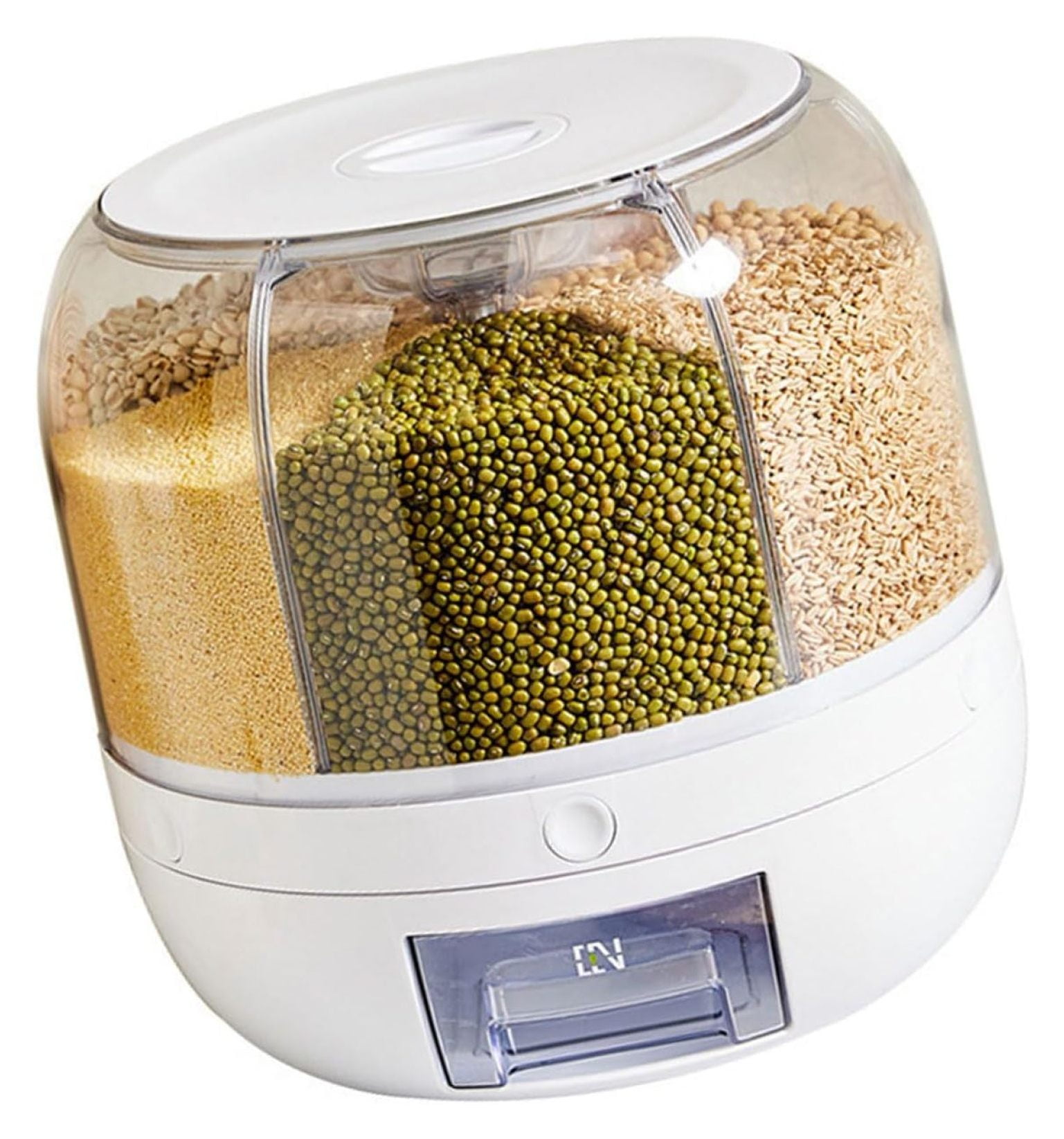 Rotating Rice Dispenser Multipurpose Grains Storage Container With 6 ...