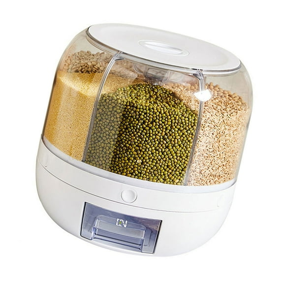 Rotating Rice Dispenser Multipurpose Grains Storage Container with 6 ...