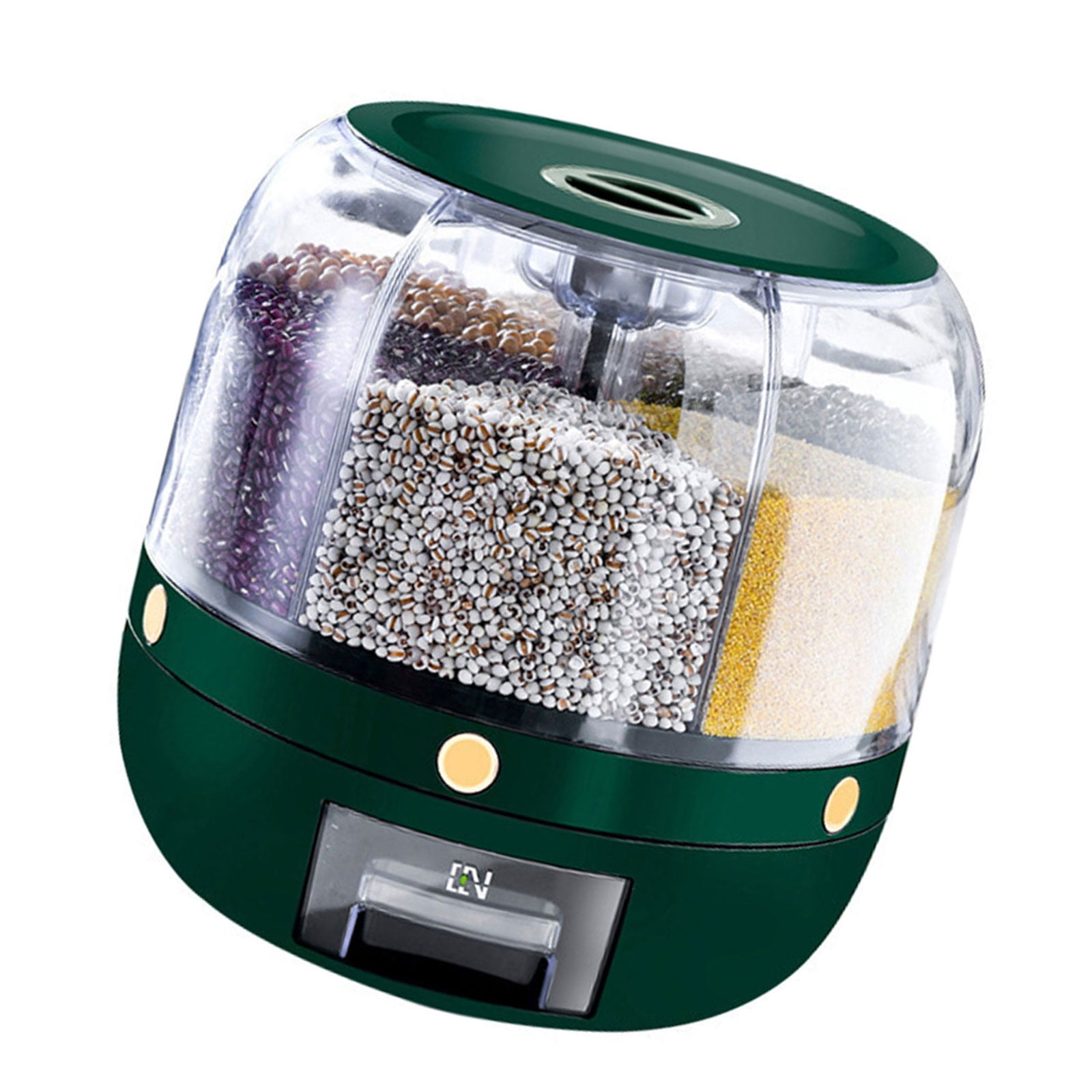Rotating Rice Dispenser Multipurpose Grains Storage Container with 6 ...
