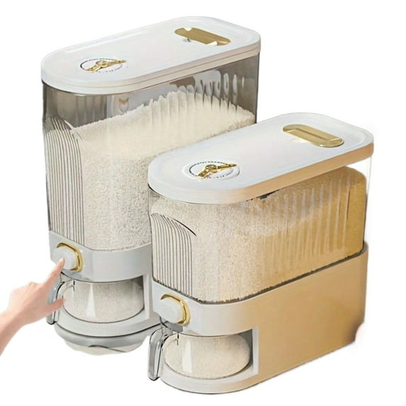Rotating Rice Dispenser with Divider, Large Capacity Grain Storage ...