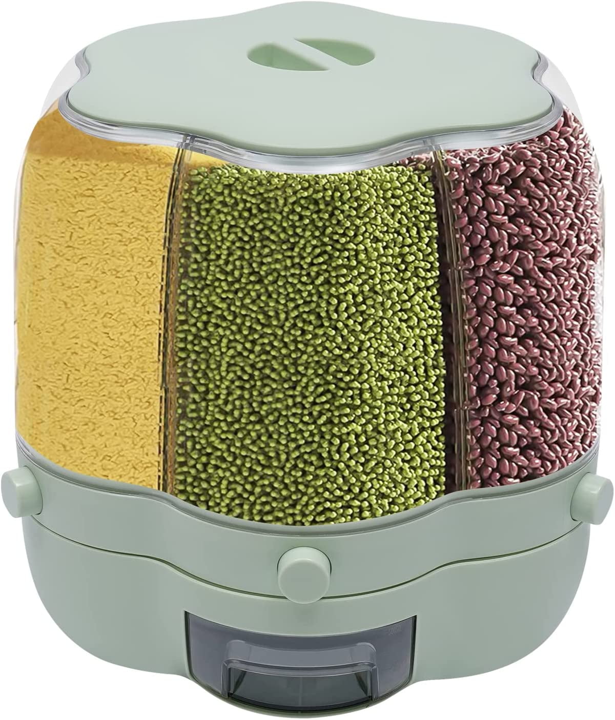 Rotating Rice And Grain Dispenser, Rotating Grain Storage Container ...